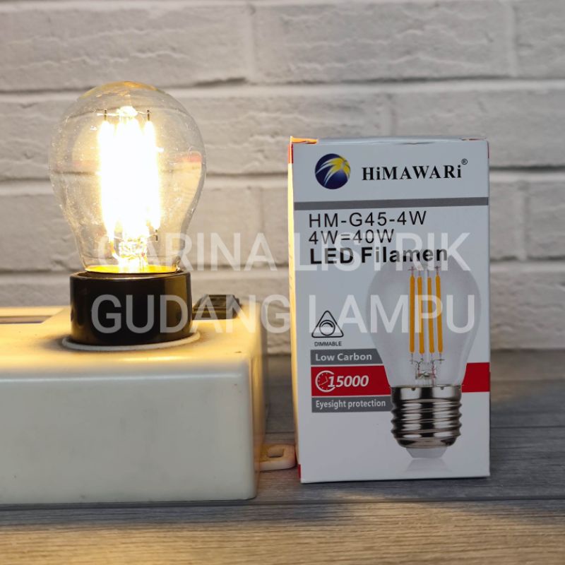 Jual HIMAWARI LAMPU BOHLAM LED FILAMEN HM-G45-4W 4 WATT 4W DIMMABLE 2700K KUNING WARM WHITE ...