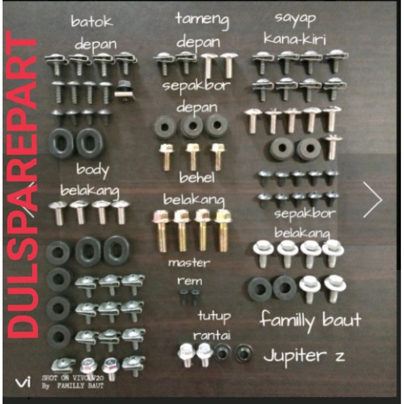 Jual Baut full set bodi / baut set full body jupiter z burhan | Shopee ...