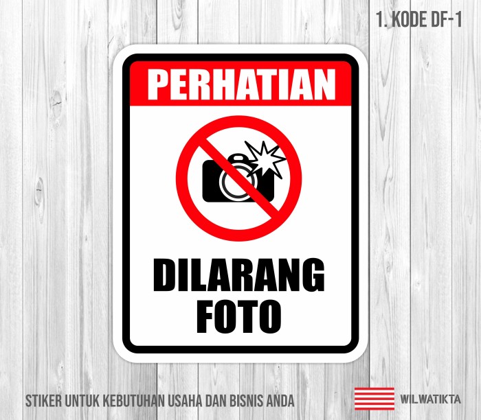Jual Sticker Safety Sign Dilarang Foto - dp-2 | Shopee Indonesia