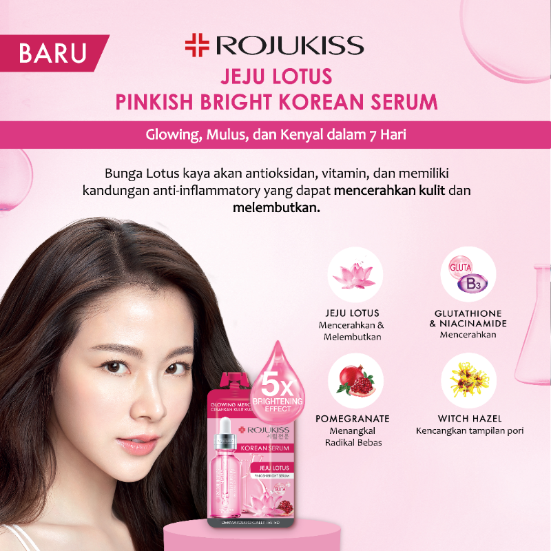 Promo Rojukiss Jeju Lotus Pinkish Bright Serum 8ml Diskon 25% di Seller ...