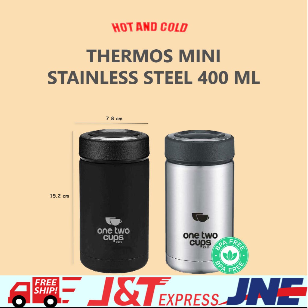 Jual Botol Minum Thermos Mini Termos Stainless Steel 400ML Gelas Cup Tumbler Air Panas Dingin ...