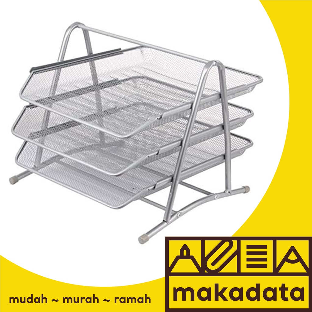 Jual DOCUMENT TRAY / RAK 3 SUSUN DOKUMEN SILVER MURAH | Shopee Indonesia