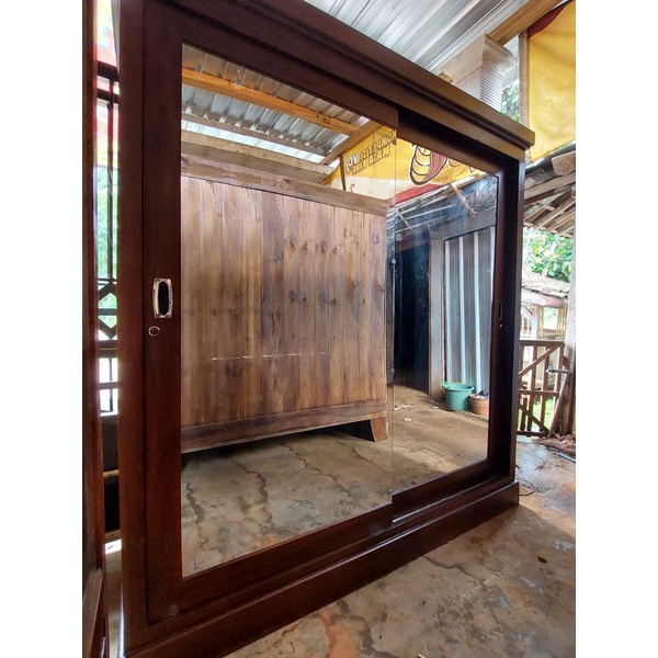 Jual LEMARI SLIDING JUMBO PINTU FULL CERMIN UK200X180X60 | Shopee Indonesia