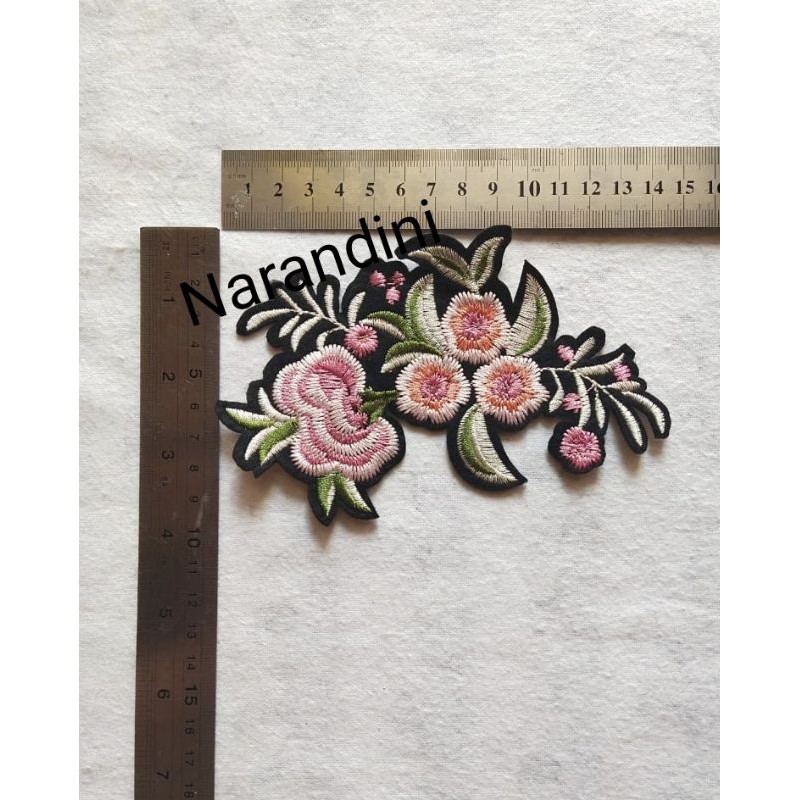Jual patch bordir bunga pink iron | Shopee Indonesia
