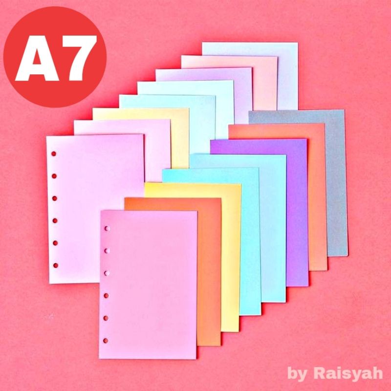 Jual Kertas A7 6 rings Warna Pastel / Soft - Kertas Binder / Loose Leaf ...