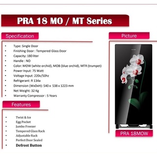 Jual kulkas polytron 1 pintu pra 18 mow mob 180 liter twist ice garansi ...