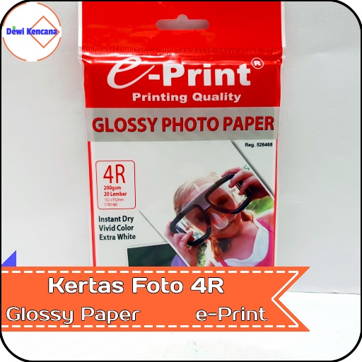 Jual Kertas Foto Glossy Photo Paper 4R e-Print | Shopee Indonesia