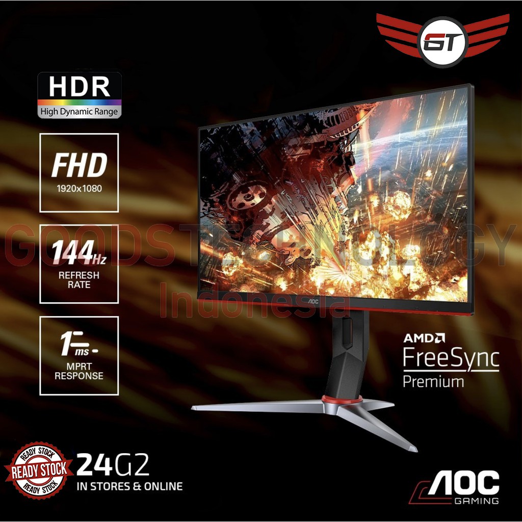 Monitor LED AOC 24G2 24" IPS 144hz 1Ms HDR FHD Gaming Monitor 24 Inch ...