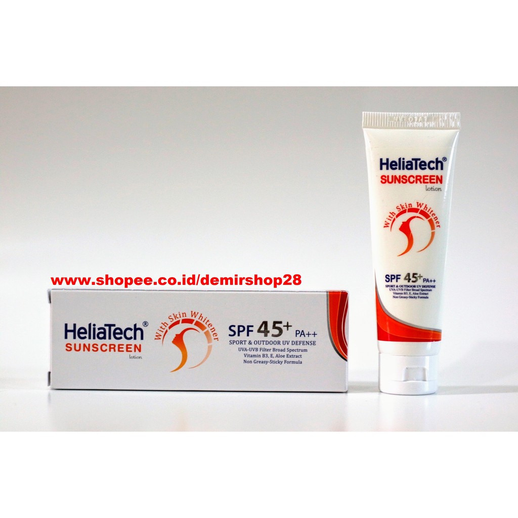 Heliatech Sunscreen SPF 45+ / Parasol SPF 45+ | Shopee Indonesia