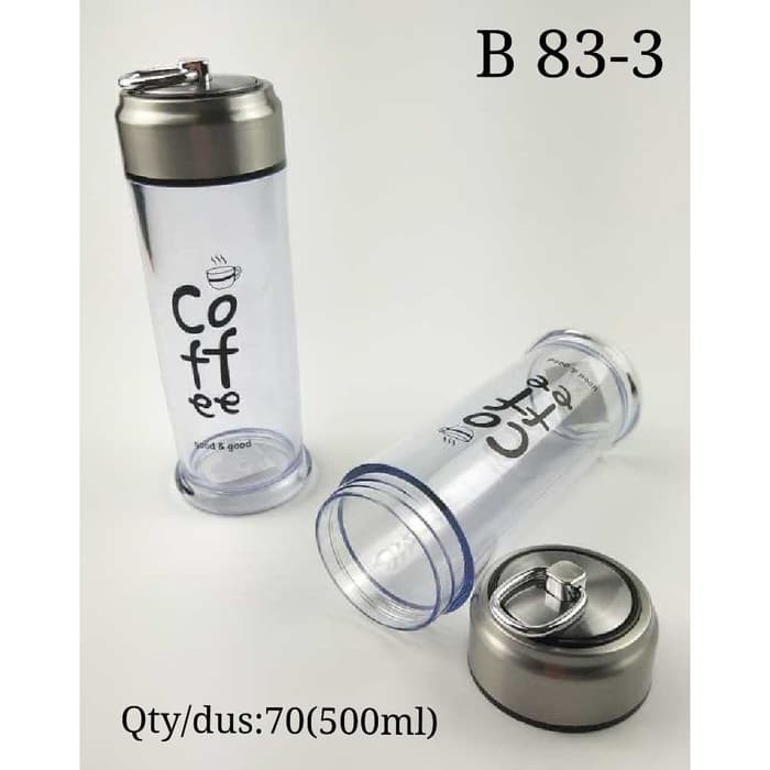 Jual Botol Minum Coffee 500ml B83-3 / Botol Minum Semi Kaca 500ml B83-3 ...