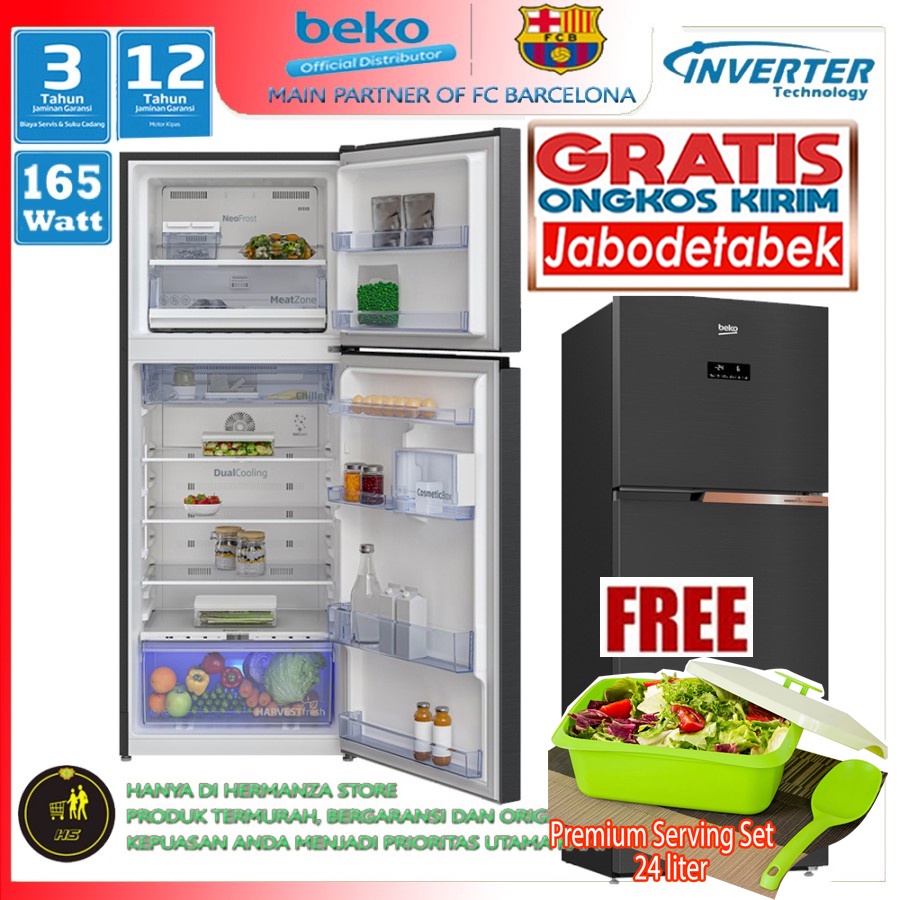 Jual Kulkas Beko 2 Pintu Inverter 400 Liter RDNT401E50VK (FREE ONGKIR ...