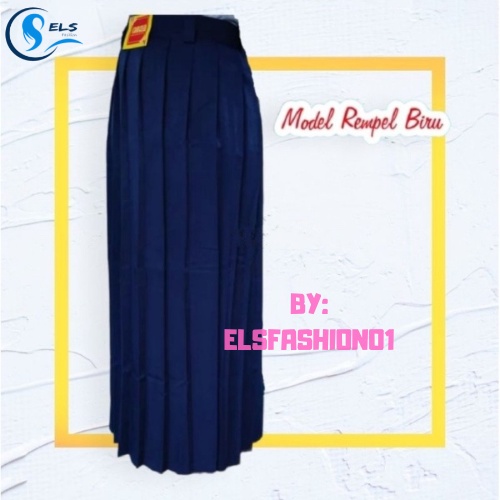 Jual Rok Rempel seragam sekolah smp seragam sekolah rok panjang biru ...