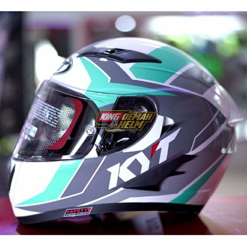 Jual HELM KYT FALCON FR RIDE WHITE GREEN HELM TOURING DOUBLE VISOR ...