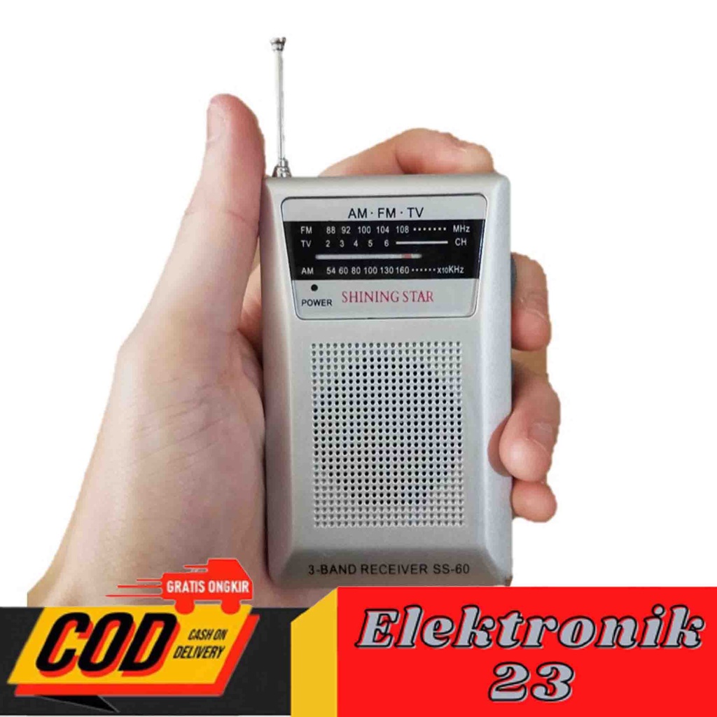Jual Radio FM AM Shining Star Mini Portable Radio SS 63 Free Earphone ...