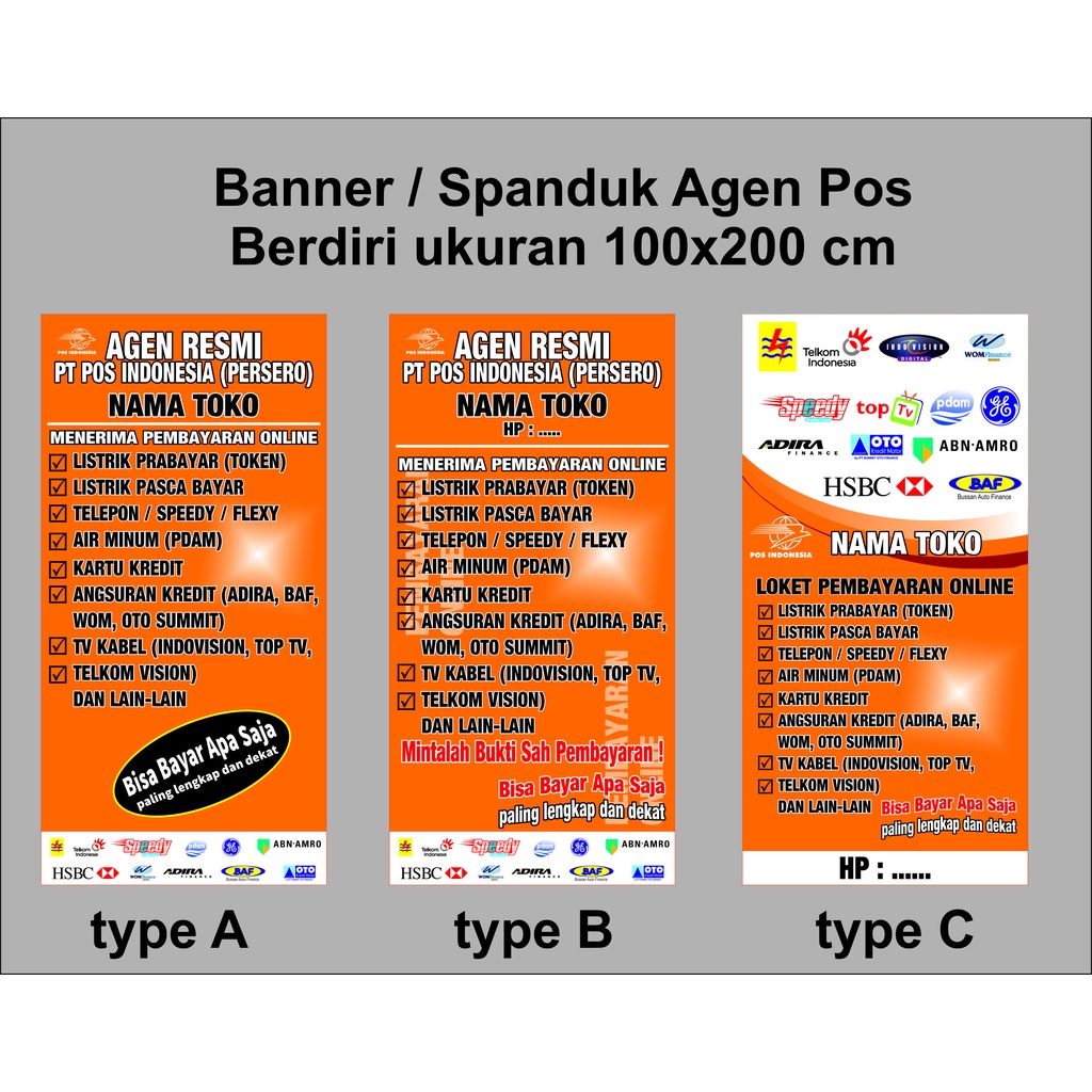 Jual Spanduk / Banner Agen Pos berdiri ukuran 100x200 cm | Shopee Indonesia