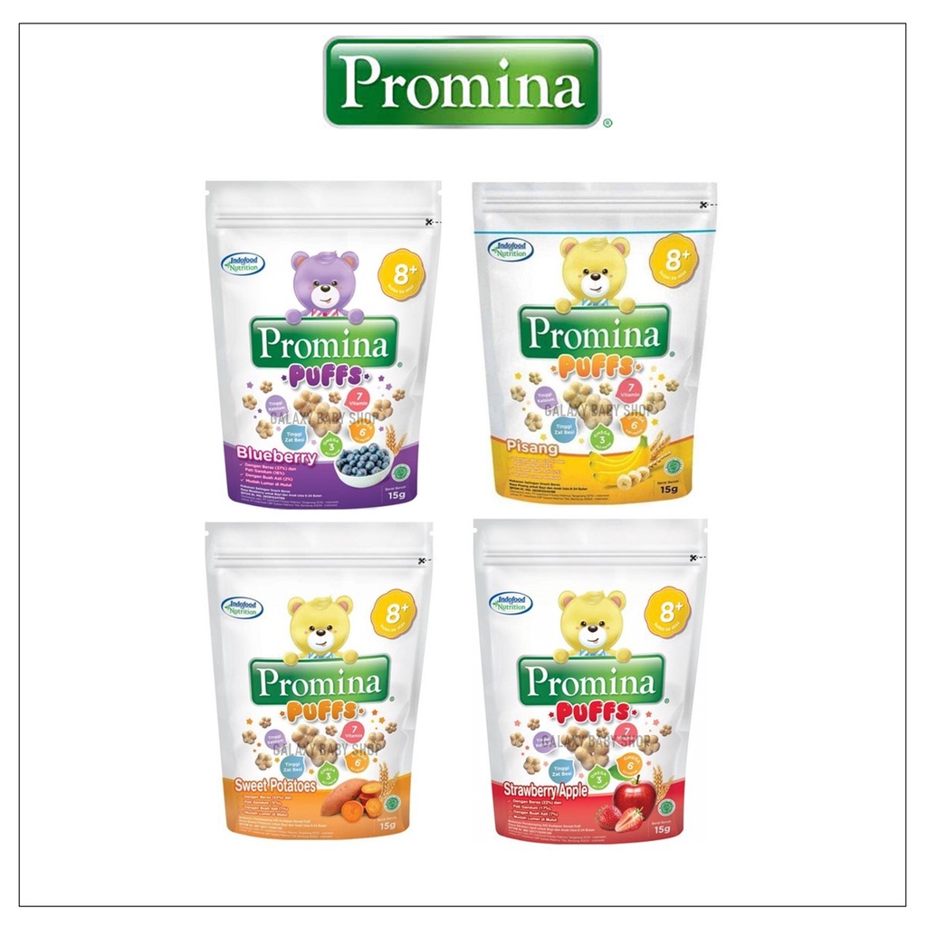 Jual Promina Puffs 15gr 8+ Blueberry/Pisang/Stawberry Apple/Sweet ...