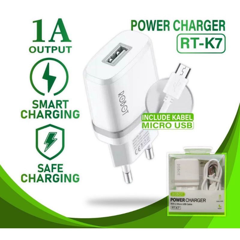 Jual CHARGER SET ROBOT RT-K7 ORIGINAL | 1 USB WITH MICRO | Shopee Indonesia