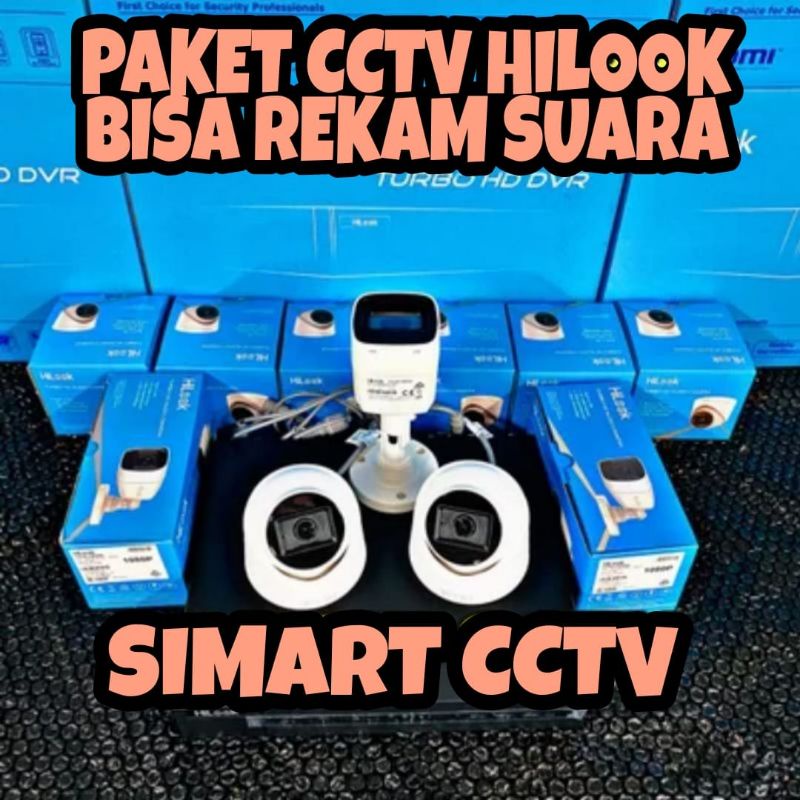 Jual PAKET CAMERA CCTV 3 KAMERA HILOOK 2MP AUDIO BUILT IN MIC 4 CHANNEL BISA REKAM SUARA SOUND ...