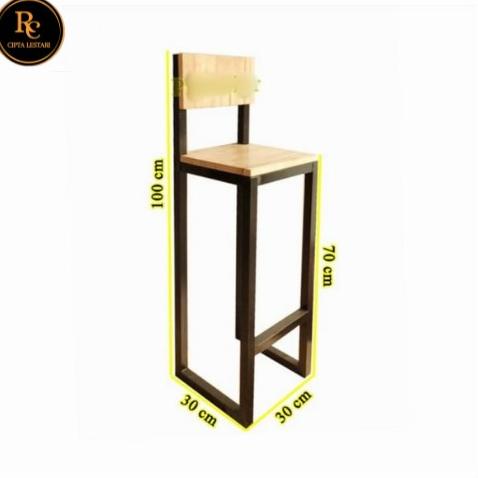 Jual KURSI BAR STOOL BESI KAYU FGHF6566G | Shopee Indonesia