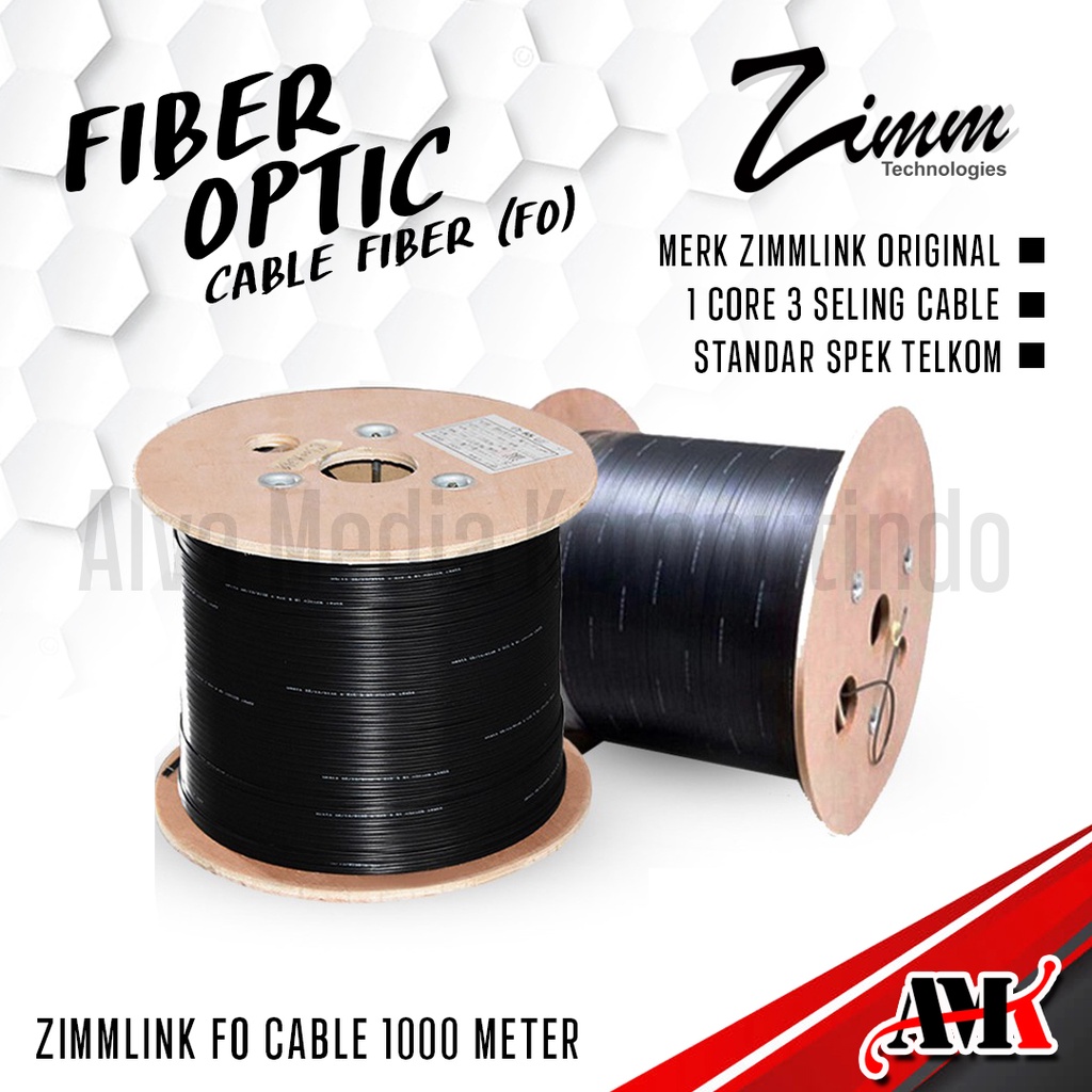 Jual FO Fiber Optic Cable 1000 Meter ZImmlink 1 Core 3 Seling / Kabel ...