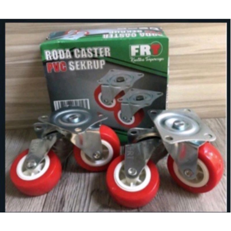 Jual RODA ETALASE 2" FRT TANPA REM / RODA HIDUP NYLON MERAH 2 INCH FRT ...