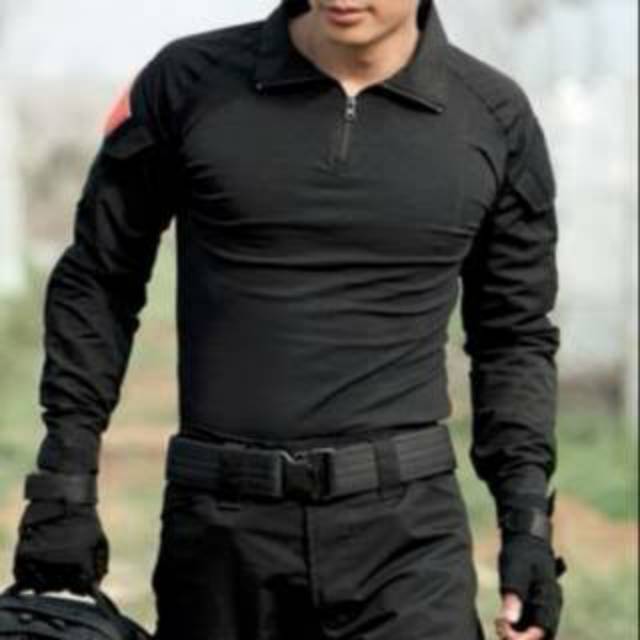 Jual Kaos BDU Tactical Lengan Panjang Velcro Hitam/Krem/Hijau Army/Abu ...