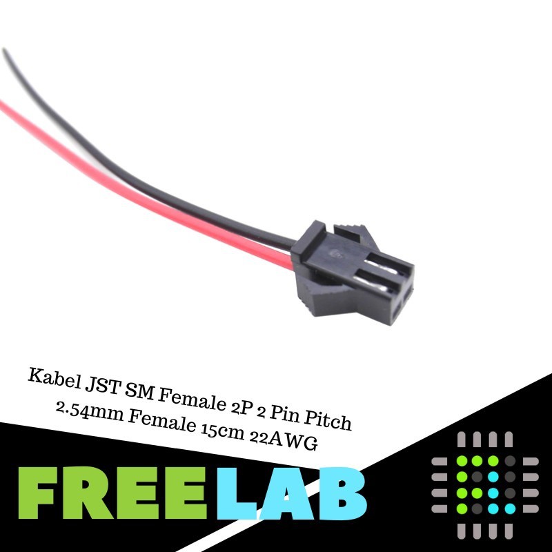 Jual Kabel JST SM Female 2P 2 Pin Pitch 2.54mm Female 15cm 22AWG ...