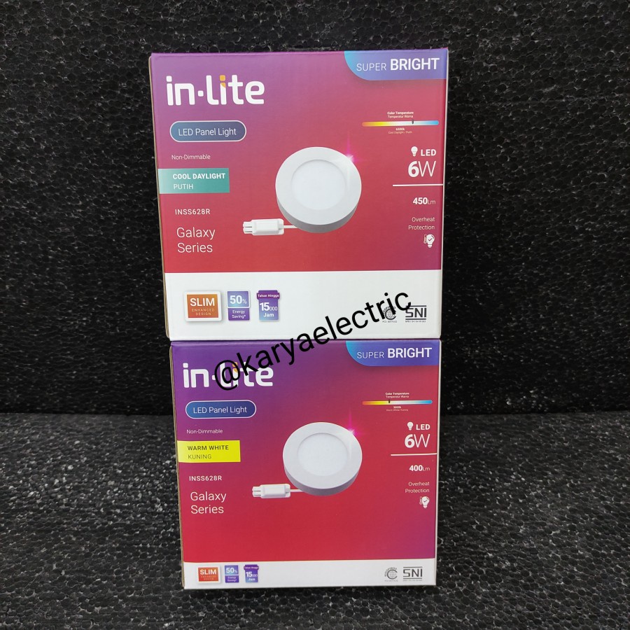 Jual LAMPU PANEL LED DOWNLIGHT IN LITE INLITE 6WATT BULAT OUTBOW ...