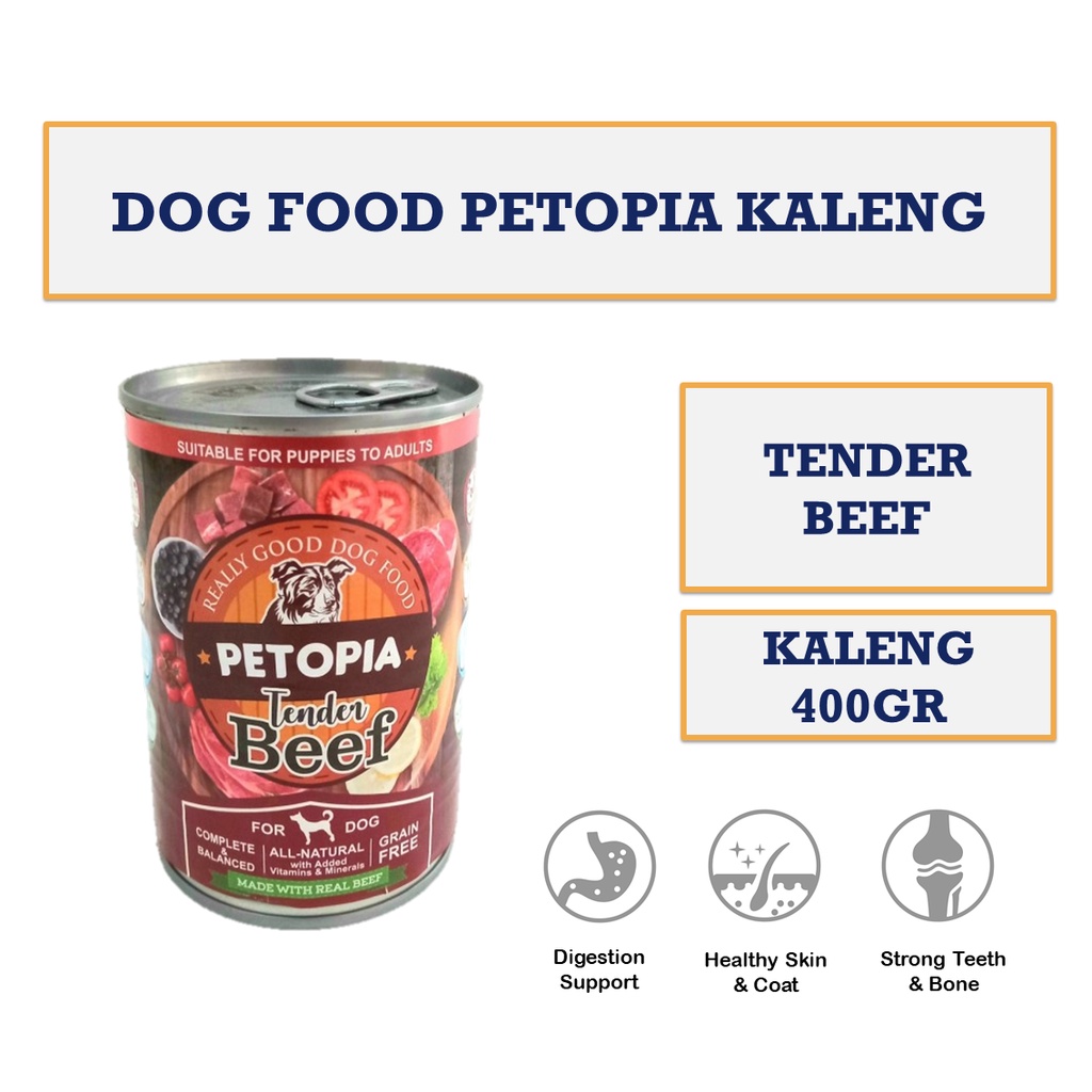 Jual Makanan Anjing Kaleng PETOPIA Rasa Tender Beef 380 gram Petopia ...