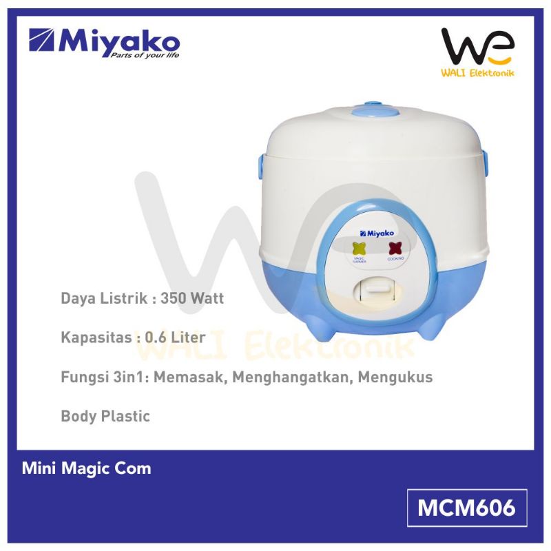 Jual Miyako Rice Cooker 0,6 liter 3 in 1 MCM-606 MCM606 Murah dan Awet ...