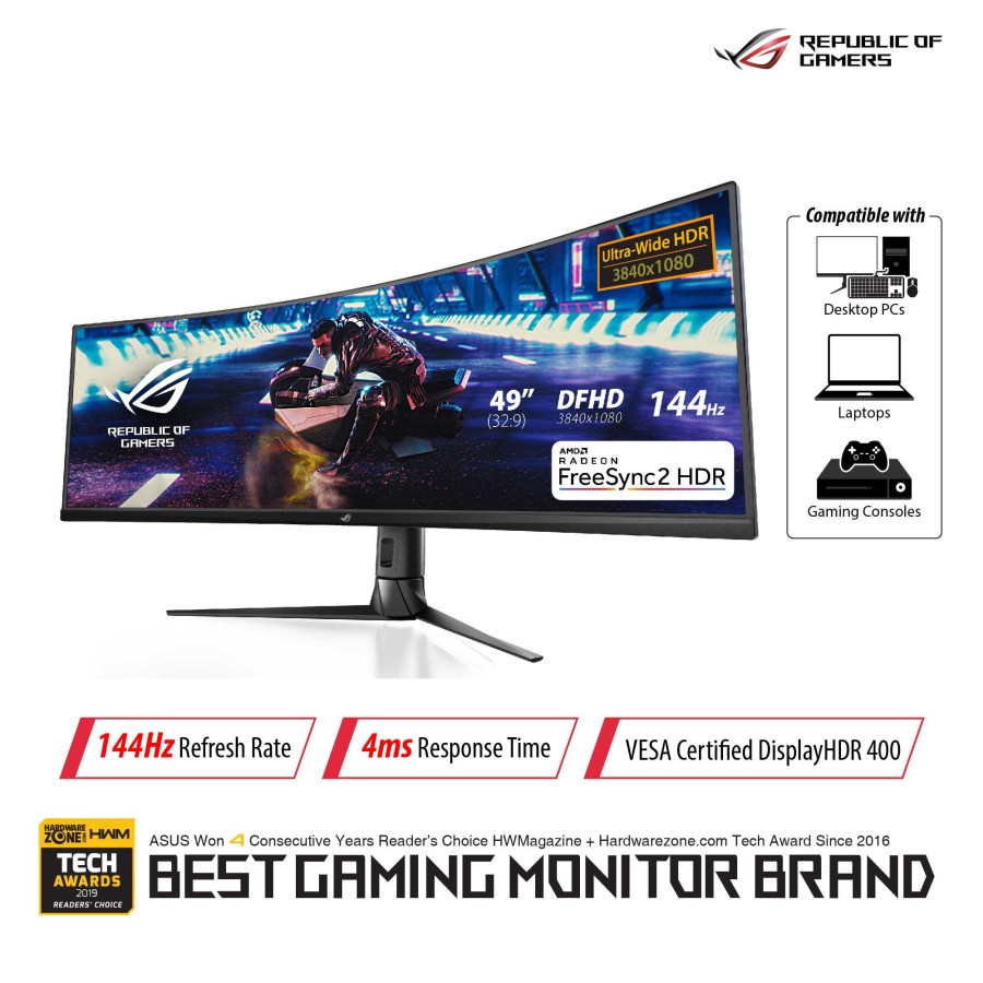 Jual ASUS ROG Strix XG49VQ 49" Super Ultra-Wide HDR 144Hz Gaming ...