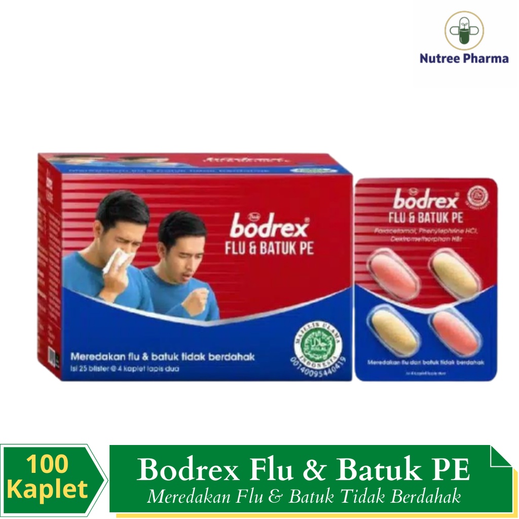 Jual Bodrex Flu & Batuk PE (Tidak Berdahak) Box isi 100 Tablet | Shopee ...