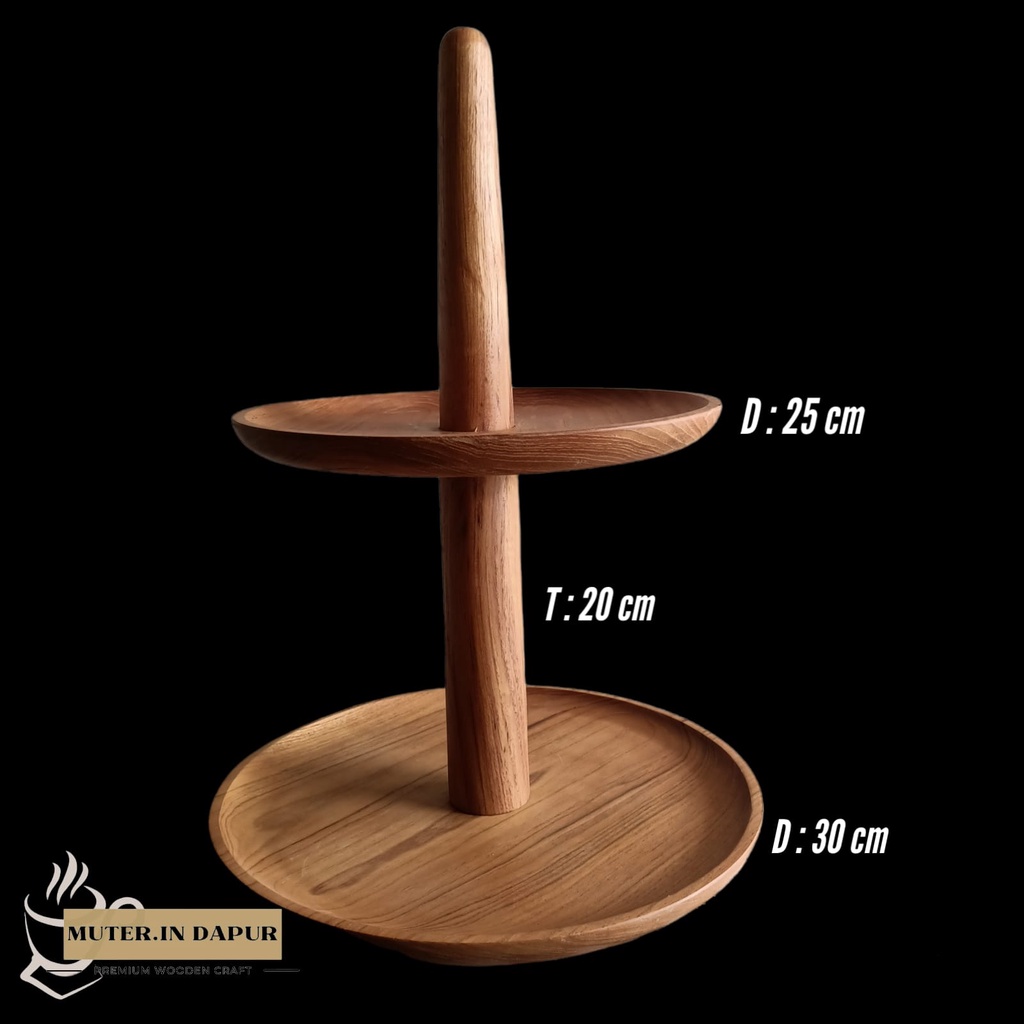 Jual wooden stand cupcake standing cake kayu susun tempat kue buah ...