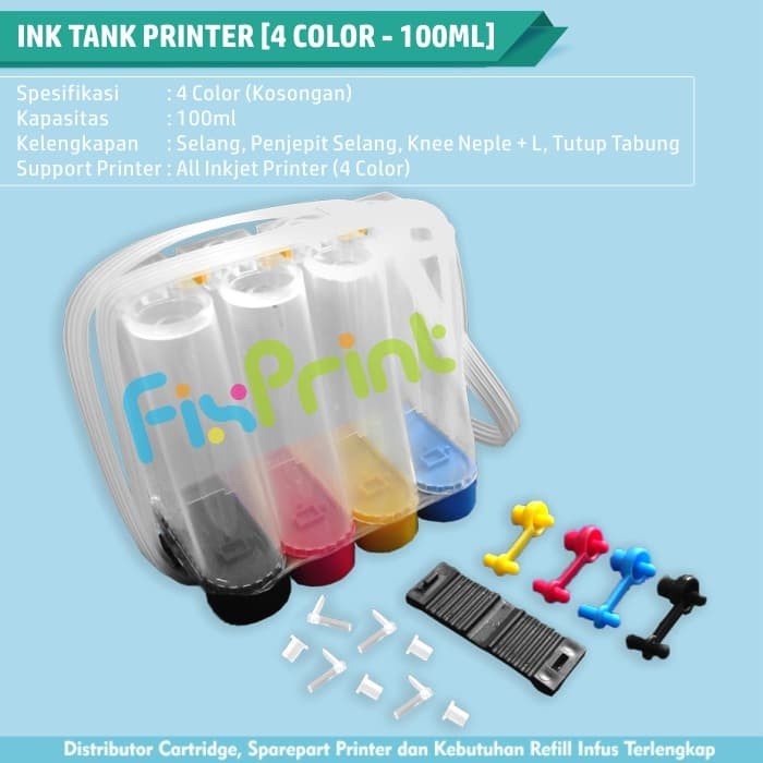Jual Tabung Infus Sepatu 4 Warna 100ml Inktank Ciss Modifikasi Printer ...