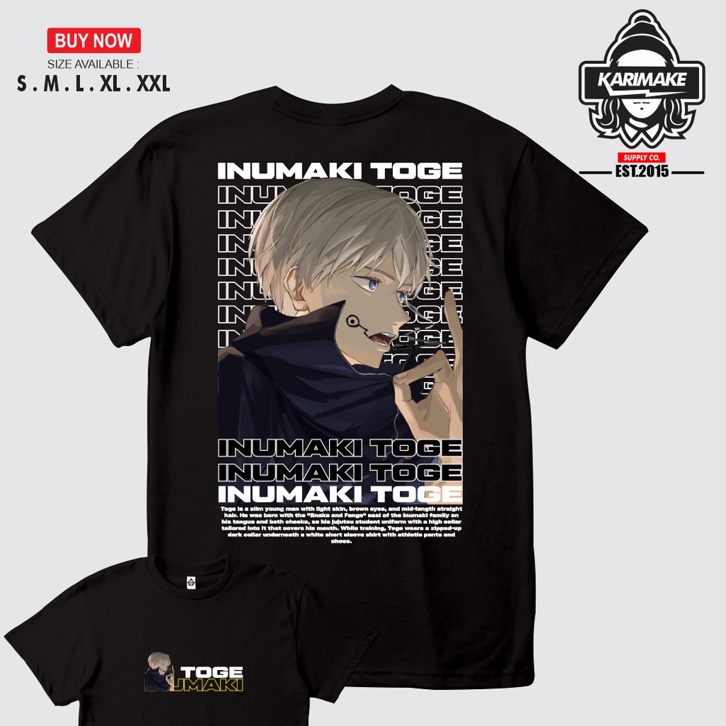 Jual KARIMAKE Kaos Baju Anime TOGE INUMAKI JUJUTSU KAISEN Kaos Anime ... Jual KARIMAKE Kaos Baju Anime TOGE INUMAKI JUJUTSU KAISEN Kaos Anime ...