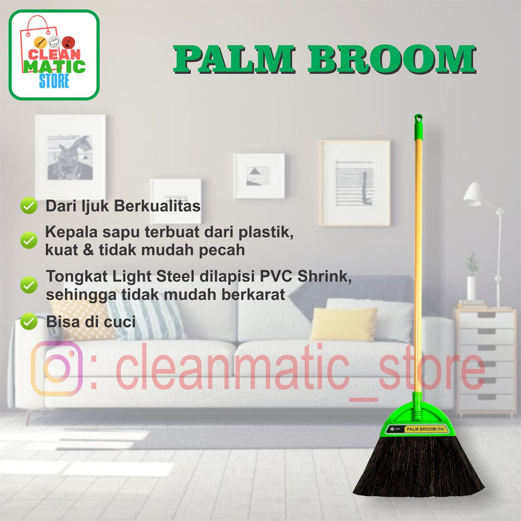 Clean Matic - Sapu Ijuk ( Palm Broom ) | Shopee Indonesia