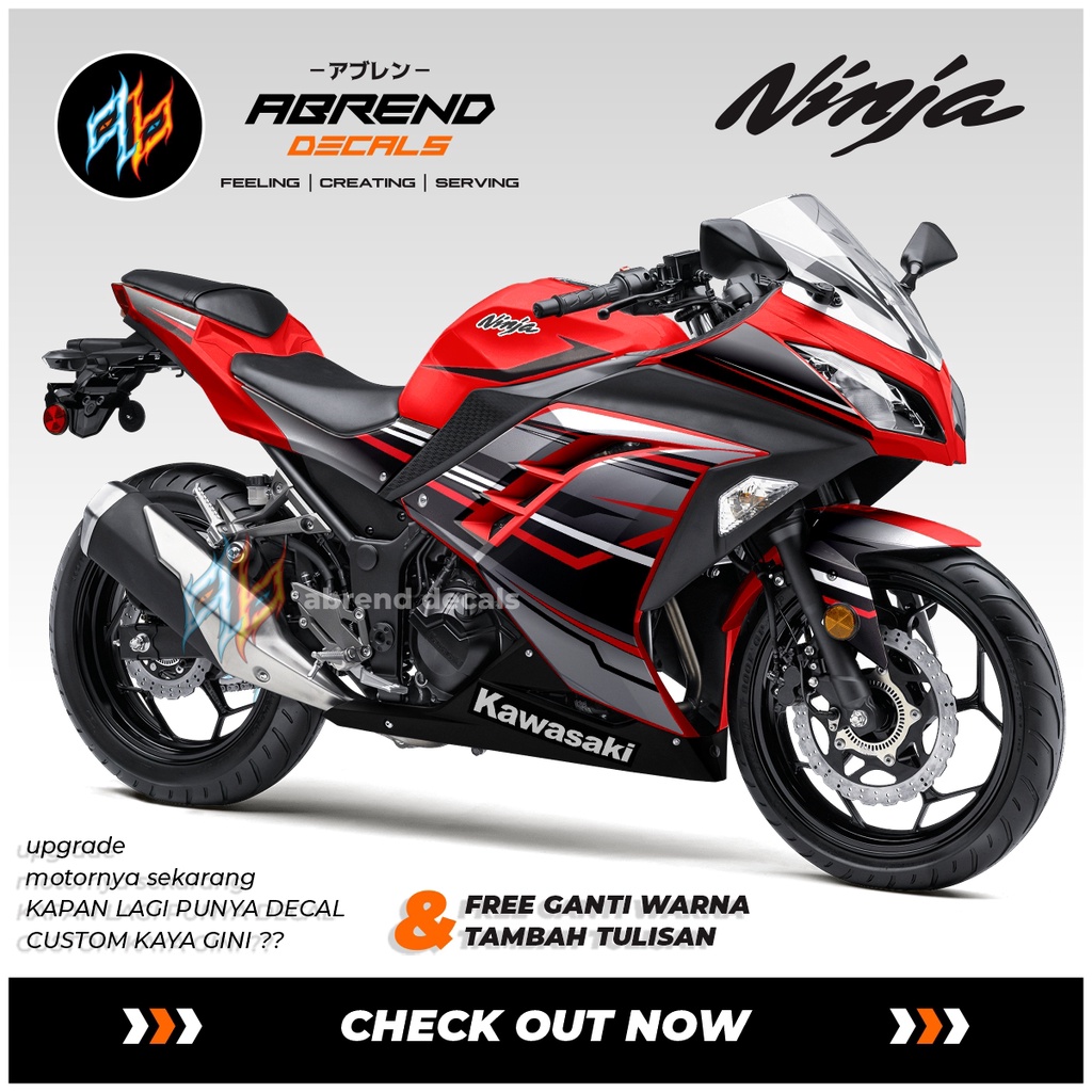 Jual DECAL STRIPING NINJA 250 FI GRAFIS / STIKER KAWASAKI NINJA FI ...