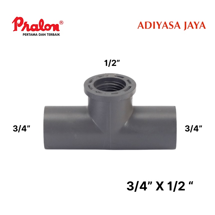 Jual Faucet Tee 3/4 X 1/2 (Pralon) - TDD (Tee Drat Dalam) | Shopee Indonesia