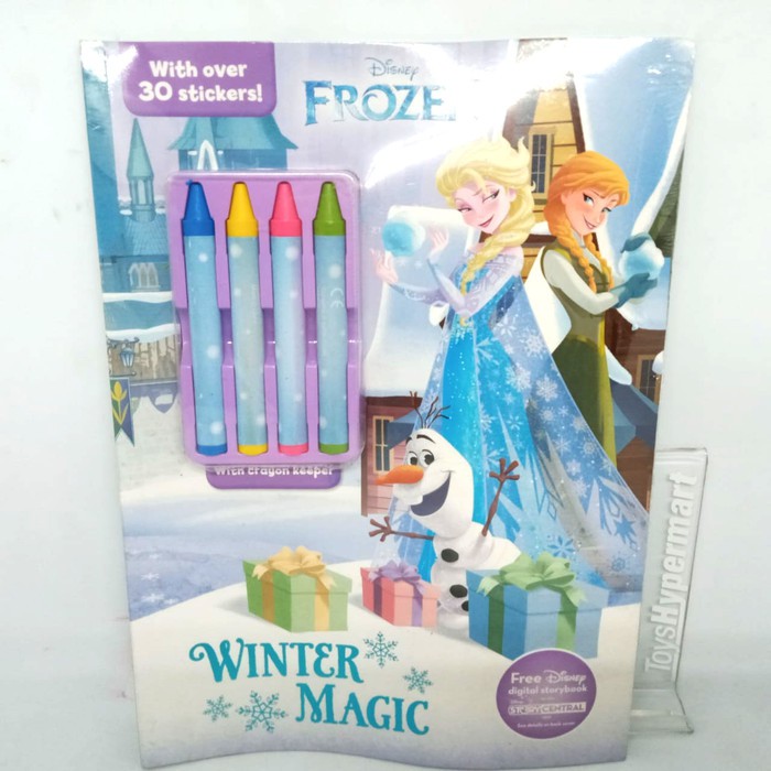 Jual Disney Frozen Winter Magic Sticker Coloring Book with Crayon ...