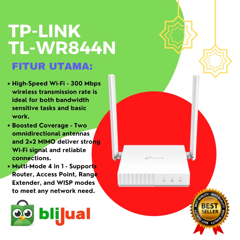 Jual TP-LINK TL-WR 844N Router TP Link Multi Mode Router Wifi 300Mbps | Shopee Indonesia