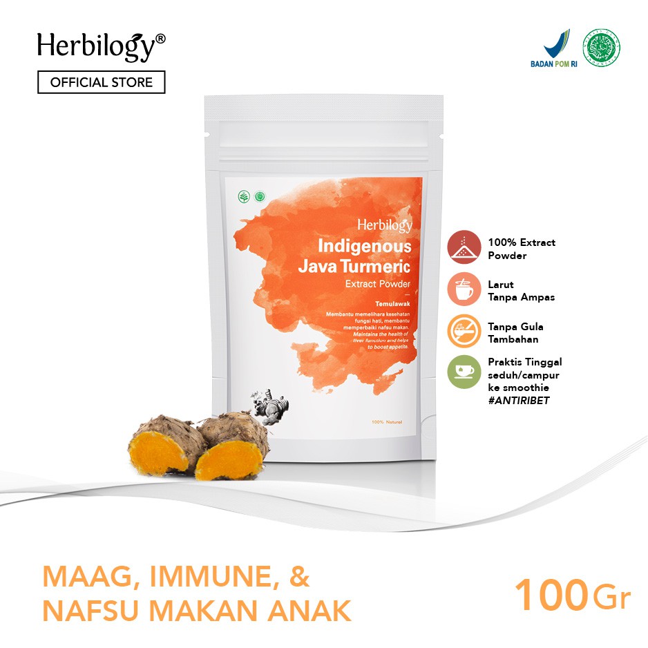 Herbilogy Java Turmeric (Temulawak) Extract Powder 100g | Shopee Indonesia