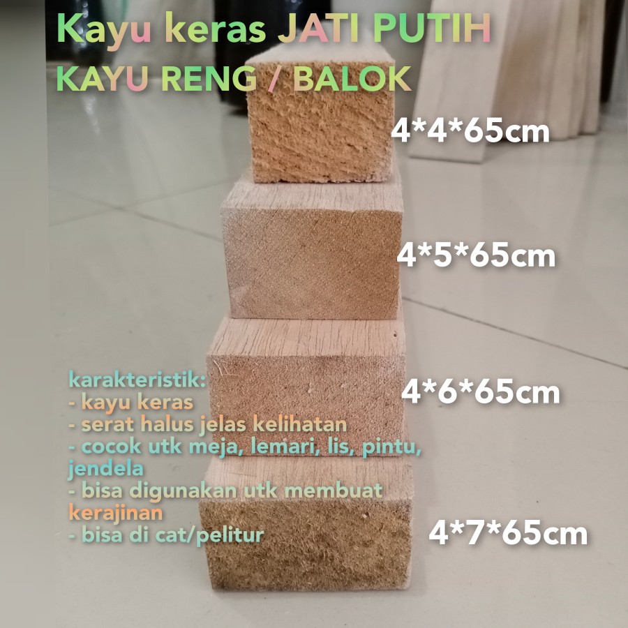 Jual Kayu Balok 40mm 4cm x 6cm x 30cm kayu reng wooden DIY craft Kayu ...