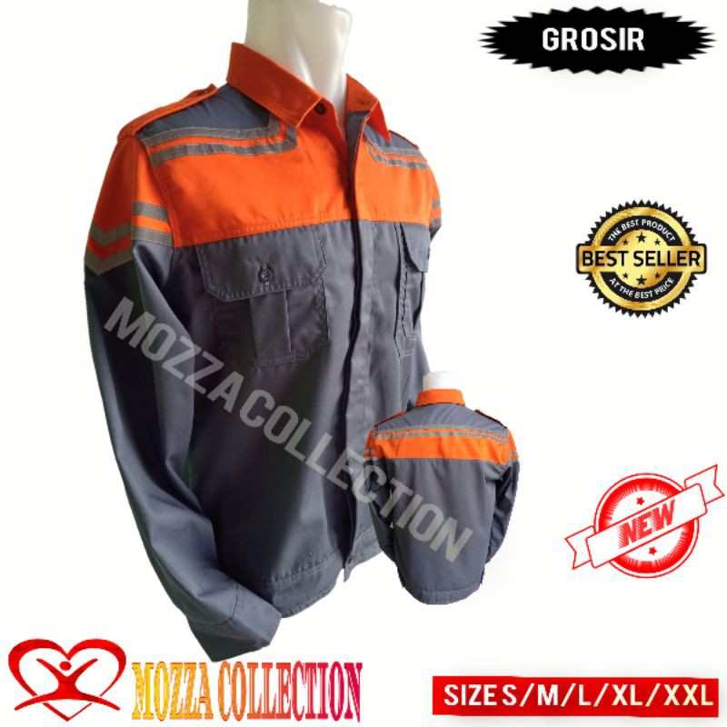 Jual BAJU SERAGAM SAFETY PROYEK KOMBINASI ABU ORANGE-WEARPACK ATASAN ...