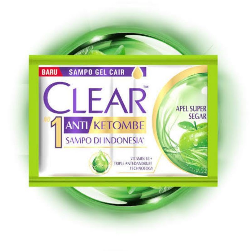 Jual Clear Sampo Gel Cair Apel Super Segar Sachet - Anti Ketombe ...