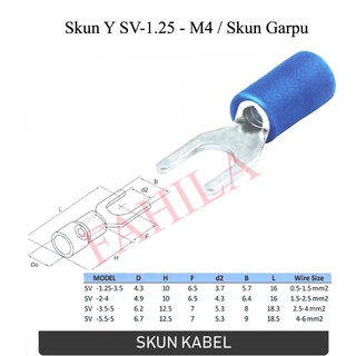 Jual Skun Kabel Y SV1.25-4 Sekun Garpu SV1.25 M4 Indonesia|Shopee Indonesia