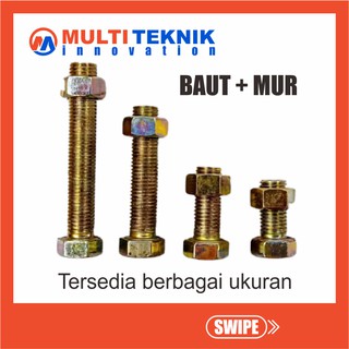 Jual Mur Baut Ukuran 16 Sekrup Skrup M12 Kunci 16 Panjang 5 dan 10 cm x ...