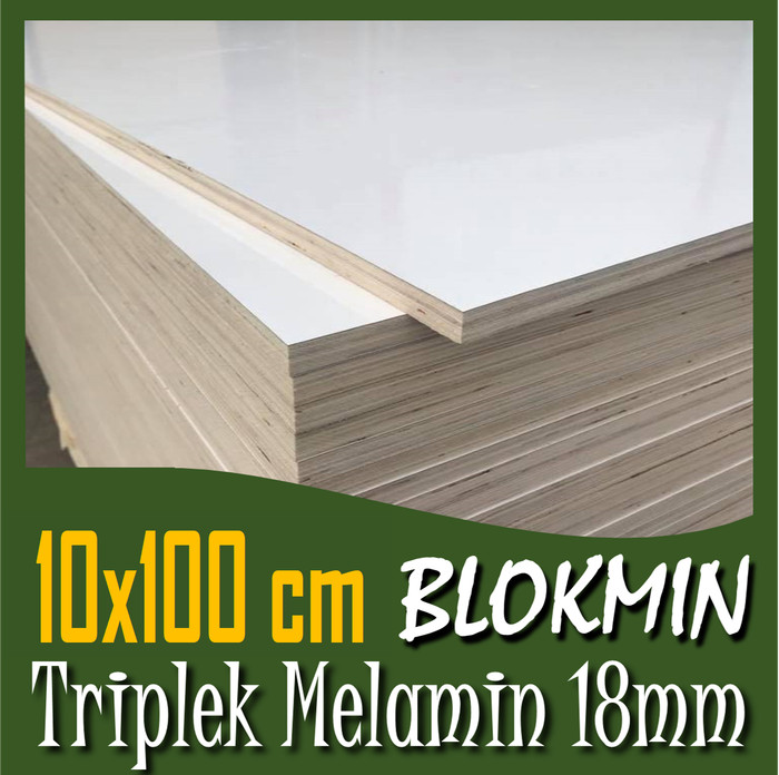 Jual Triplek Blokmild 18 mm 10x100 cm | Triplek Melamin Blok 100x10 cm | Shopee Indonesia