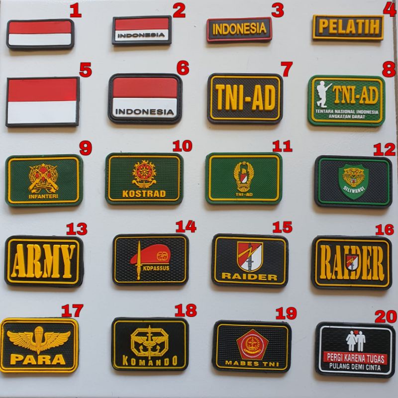 Jual patch rubber logo tni ad - tni al - ekapaksi - infantri - kostrad ...