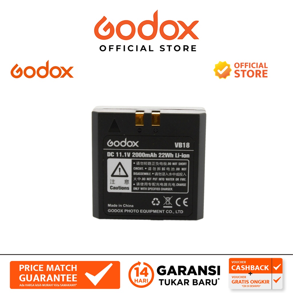Jual GODOX VB18 LI-ION BATTERY FOR V850/V860 | Shopee Indonesia