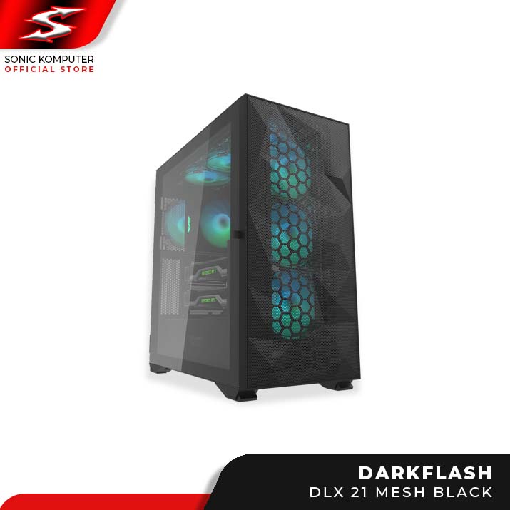 Jual Casing PC darkFlash DLX 21 Mesh | Tempered Glass ATX Gaming Case ...